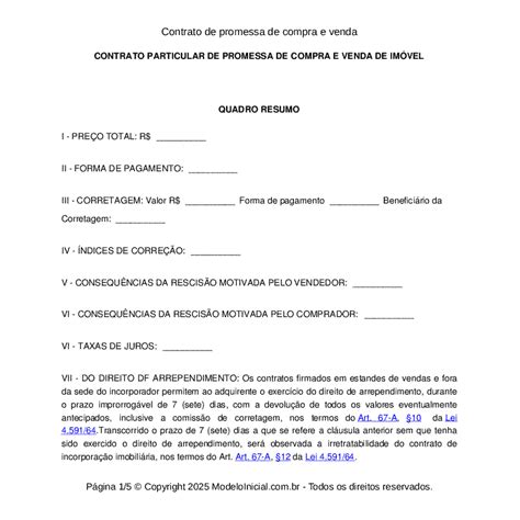 Contrato Promessa De Compra E Venda Minuta Contrato Promessa De