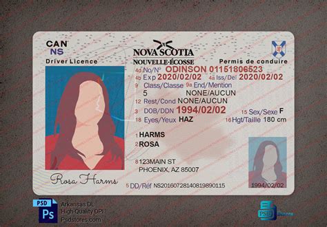 Nova Scotia Driver License Template Psd Stores