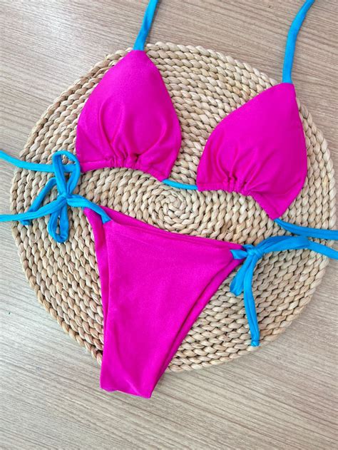 Biquíni Cortininha Viés Beach Gloss Praia Mar Sol Luxo AMOR AO SOL