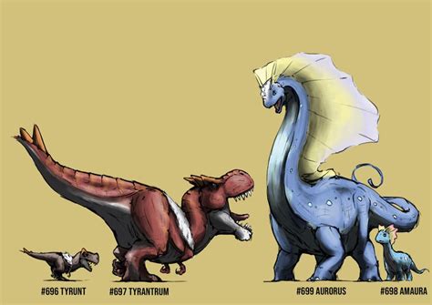Tyrantrum Aurorus Amaura And Tyrunt Pokemon Drawn By Blacknirrow