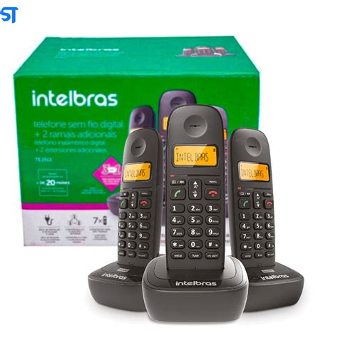 Telefone Sem Fio Intelbras 2 Ramais Adicionais TS2513 Preto