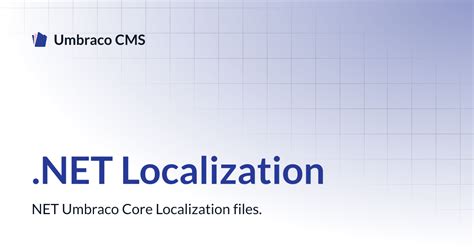 NET Localization Umbraco CMS