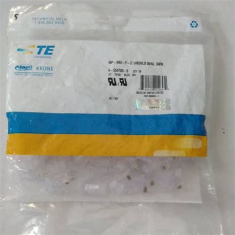 Jual 50pcs Konektor Pin Rj45 Rg45 Amp Shopee Indonesia