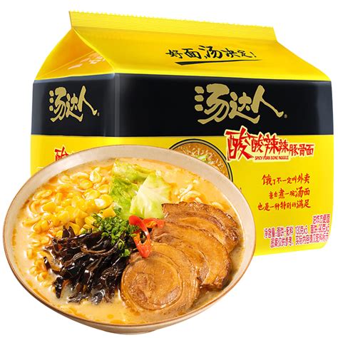 需抢券京喜特价app汤达人 酸酸辣辣豚骨拉面 130g 5袋13 5元包邮需用券 慢慢买比价网