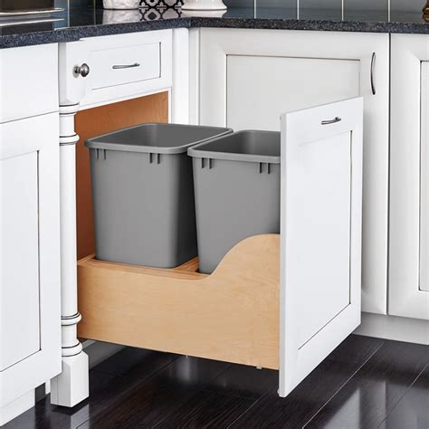 Rev A Shelf 4WCSC Maple Bottom Mount Waste Container With Soft Close