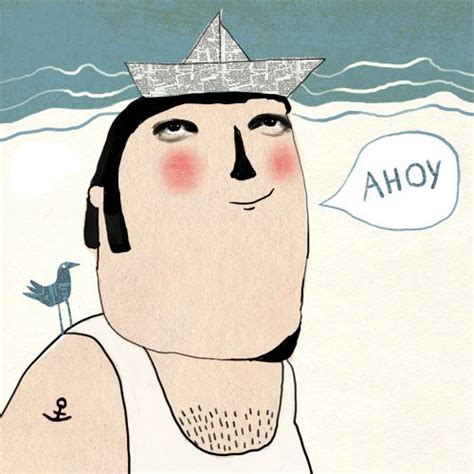 Ahoy Red Cheeks Factory Sailor Illustration Graphic Illustration