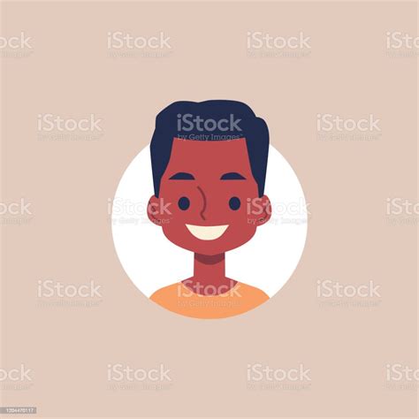 귀여운 아프리카 계 미국인 소년 만화 아바타 얼굴 평면 벡터 일러스트 레이션 격리 된 건설 현장에 대한 스톡 벡터 아트 및 기타 이미지 건설 현장 귀여운 남성
