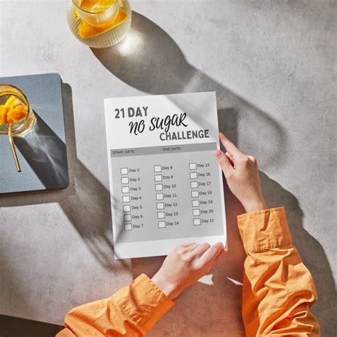 No Sugar Challenge 21 Day No Sugar Printable Sugar Detox No Sugar