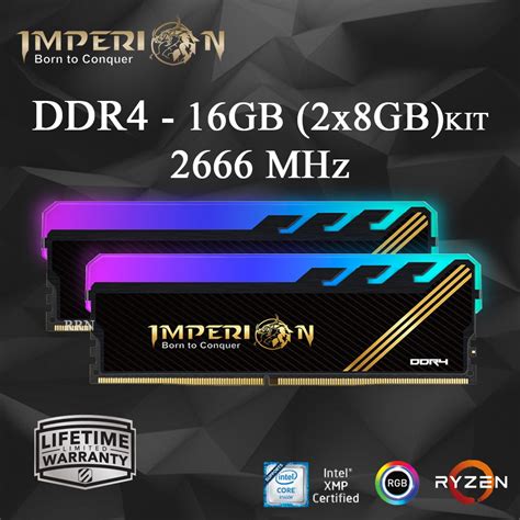 jual ram imperion rgb ddr4 16gb 2x8gb 2666mhz kit ram pc rgb gaming resmi indonesia shopee