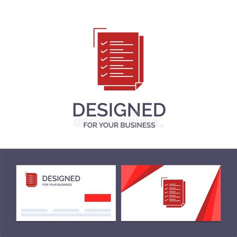 Creative Business Card And Logo Template Checklist To Do List Work Task Notepad Vector