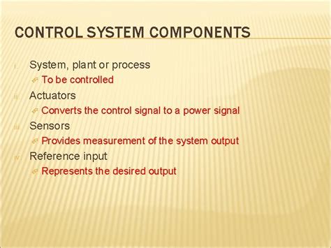Introduction To Control Systems Regulation And Control System