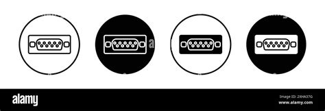 Serial Icon Vector Symbol Or Sign Set Collection In Black And White