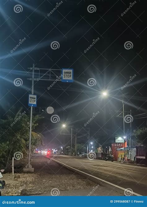 Halte In Java The Night Stock Image Image Of Lighting 299568087