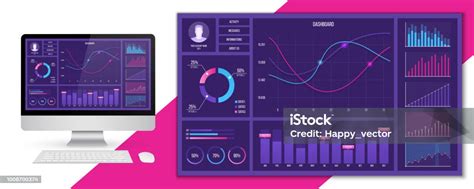 크리에이 티브 벡터 웹 대시보드 Infographic 서식 파일의 그림입니다 아트 디자인 연간 통계 그래프입니다 개념 그래픽