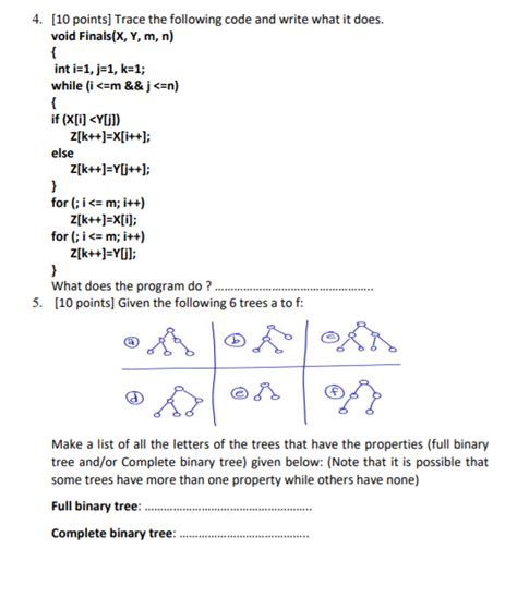 Solved 4. [10 points] Trace the following code and write | Chegg.com