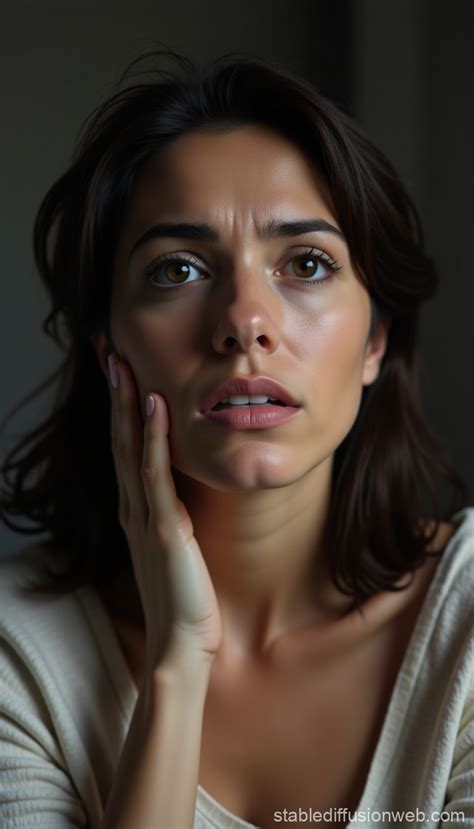 Woman Disturbed By Loved One Stable Diffusion Online