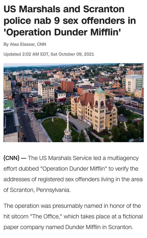 And The Dundie Award For Best Tracking Down And Locating Sex Offenders In The Scranton Area In