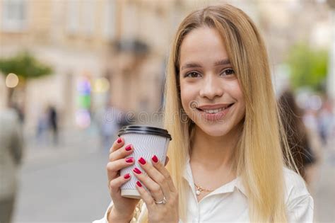 Happy Woman Girl Enjoying Drinking Morning Coffee Hot Drink Relaxing
