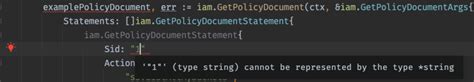 Iam GetPolicyDocument Example Is Wrong Also How To Create String