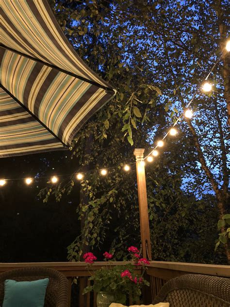 Adding Patio String Lights To The Deck Southern Hospitality