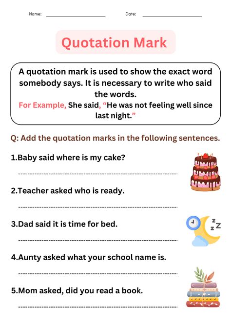 Grammer Quotation Marks Worksheets With Answers For Grade 1 2 3 Made By Teachers
