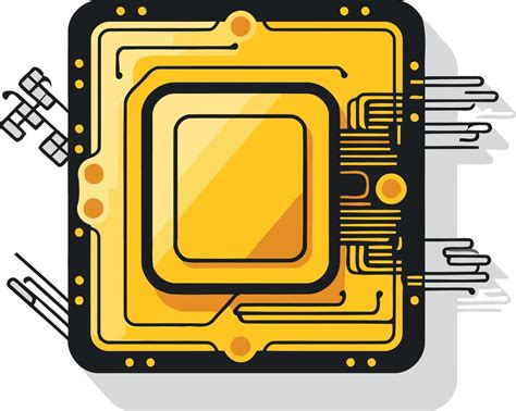 Golden Microchip With Circuitry 49268832 Vector Art At Vecteezy