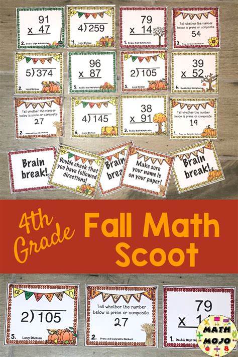 4th Grade Fall Math Scoot 4th Grade Fall Math Activities Fall Math