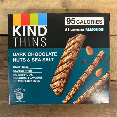 12x Kind Thins Dark Chocolate Nuts And Sea Salt Bars 3 Packs Of 4x19g