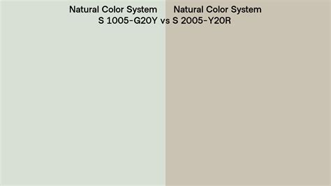 Natural Color System S 1005 G20y Vs S 2005 Y20r Side By Side Comparison