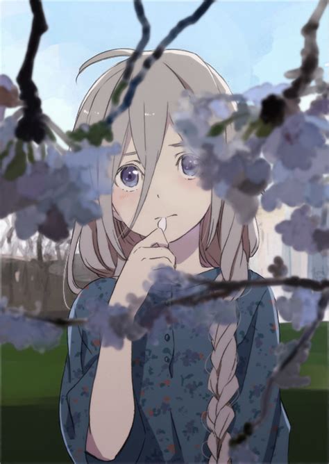 Safebooru 1girl Ahoge Blue Eyes Blue Shirt Blurry Blurry Foreground
