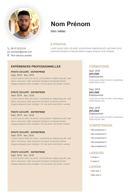 Exemples De Cv Avec Photo à Télécharger