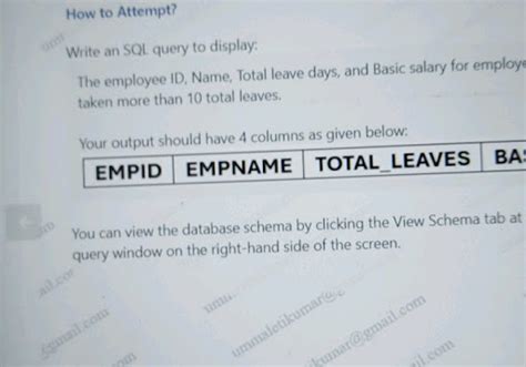 How To Attempt Write An Sql Query To Display The Employee Id Name Tot