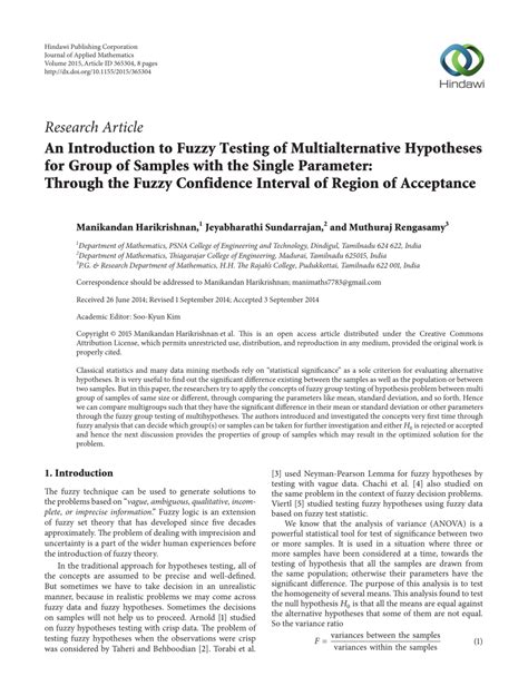 Pdf An Introduction To Fuzzy Testing Of Multialternative Hypotheses
