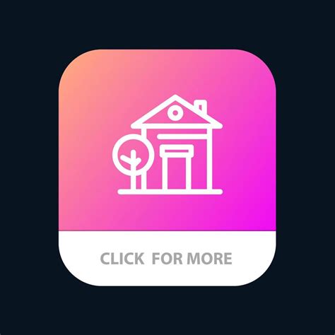 Building Home House Hotel Mobile App Button Android And Ios Line