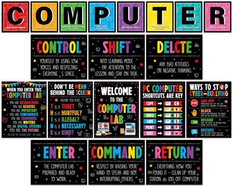 19pcs Computer Lab Poster Computer Science Posters For Classroom
