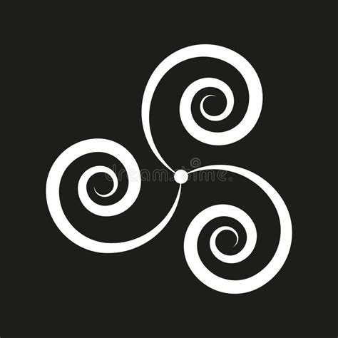 Spiral Pattern Icon Three Swirls Symbol Abstract Geometric Vector