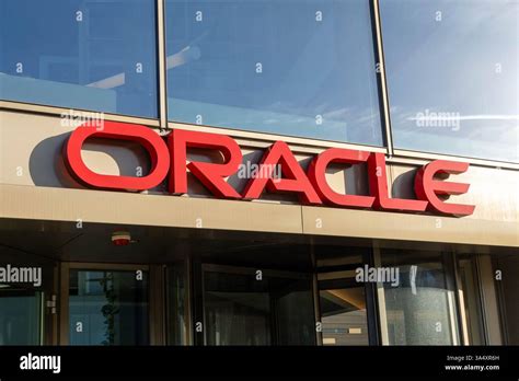 Oracle Logo Above The Entrance Of An Office In Utrecht Oracle Is The
