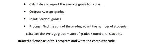Solved Calculate And Report The Average Grade For A Class Chegg