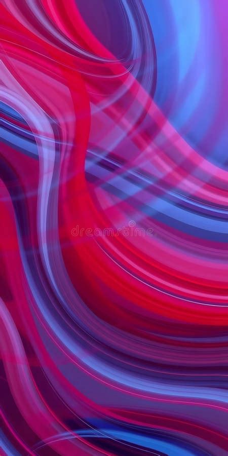 Dynamic Swirling Motion Of Red Blue And Gray Curved Lines On A Bold Abstract Background Stock