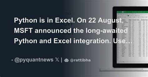 Python Is In Excel On 22 August Msft Announced The Long Awaited