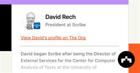 David Rech President At Scribe The Org