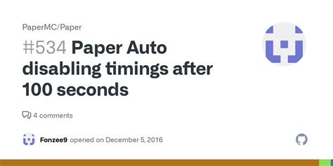 Paper Auto Disabling Timings After 100 Seconds Issue 534 PaperMC