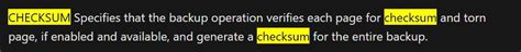 Mssql Backup With Checksum Microsoft Qanda