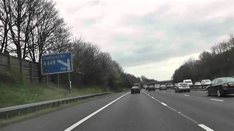 Driving On The M6 Motorway From J14 Stafford To J13 Penkridge
