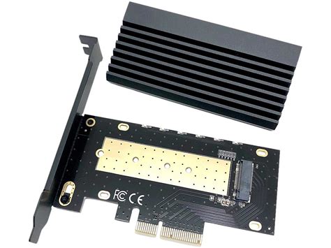 Micro Connectors M 2 NVMe 80mm SSD PCIe X4 Adapter With Covered Heat Sink Model PCIE M20803HS