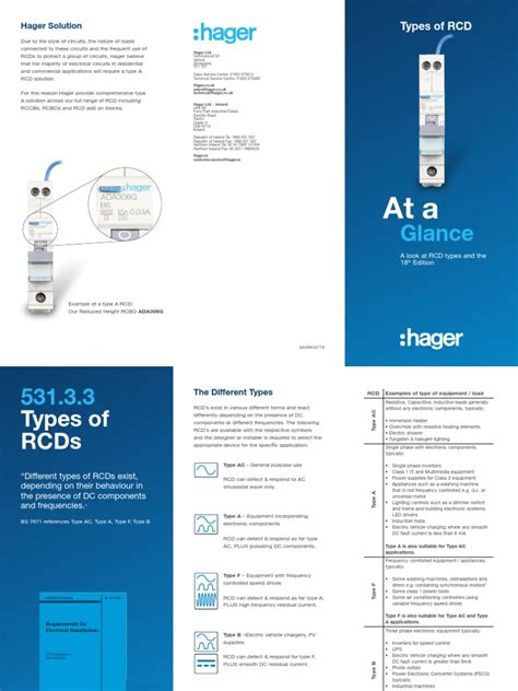 Rcd Types At A Glance Pdf Alternating Current Electrical Network