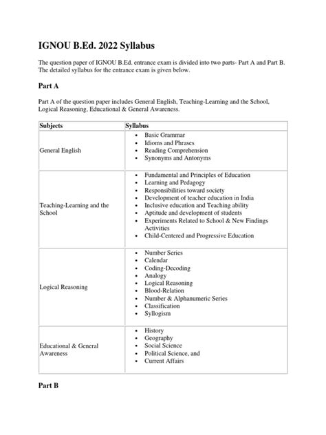 Ignou Bed Syllabus Pdf Pdf Science Reason