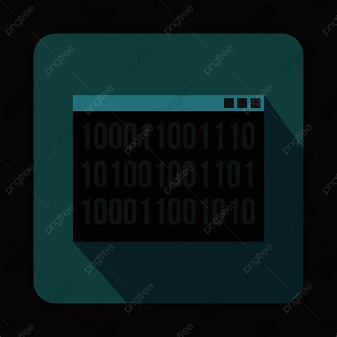 Binary Code Icon In Flat Style On A Blue Background Cryptogram Light