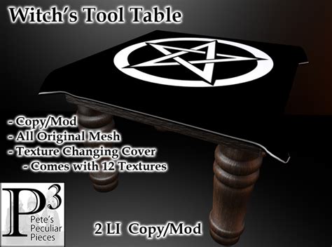 Second Life Marketplace P3 Witchs Tool Table