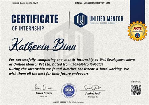 Katherin Binu On Linkedin Internship Webdevelopment Career Professionaldevelopment Learning